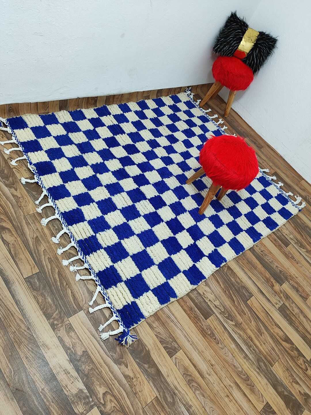 Custom Moroccan Checkered Rug, Moroccan Berber Checkered Rug, Checkered ...
