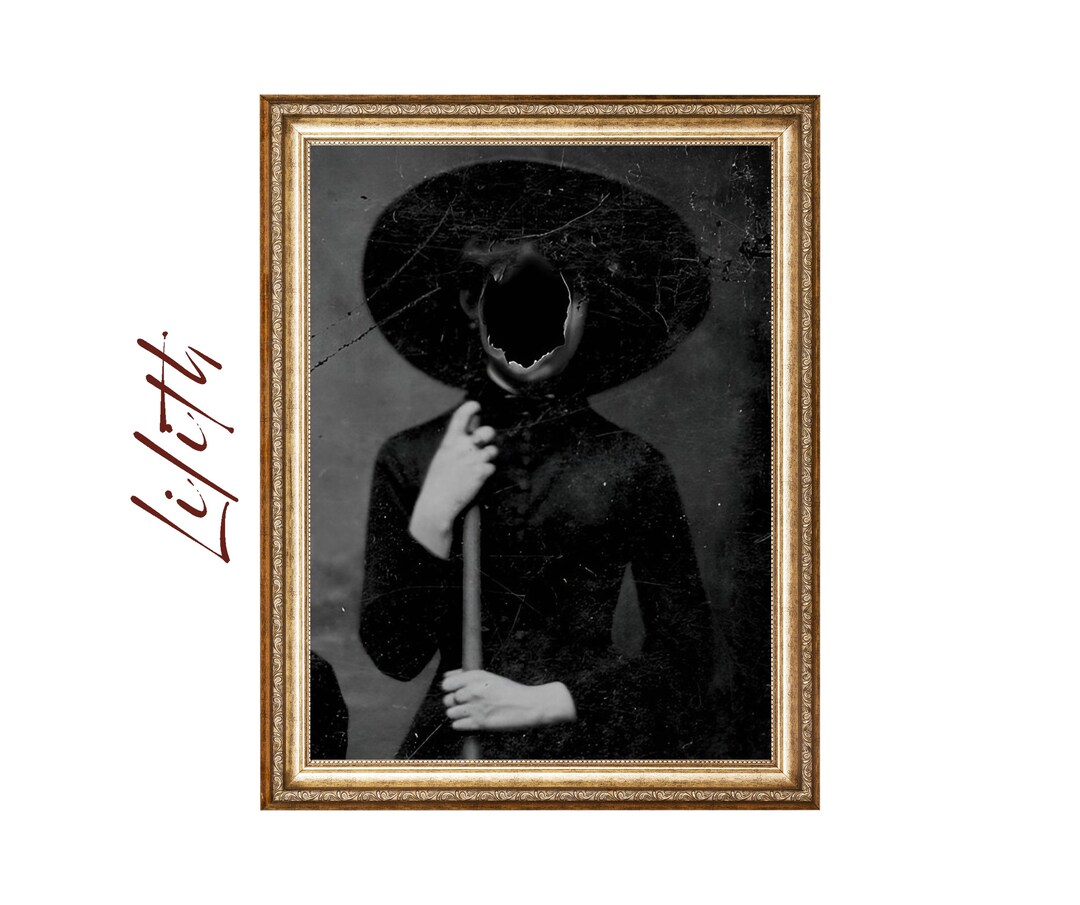 Hexen Bild DRUCK, ca. 1900, uraltes Bild einer Hexe, Poster, Wandkunst ...