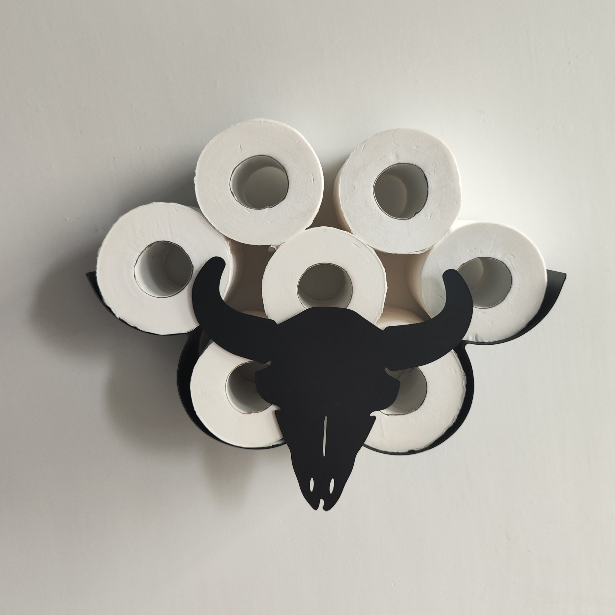 Cow Head Toilet Paper Holder, Toilet Paper Organizer, Wall Mounted ...