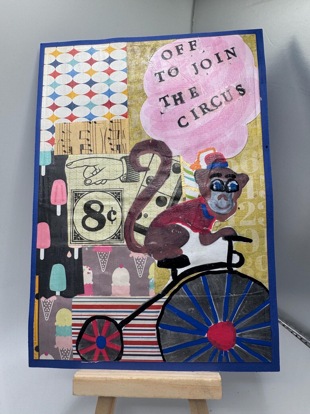 Off to Join the Circus. Circus Theme Mixed Media Collage. Original Art ...