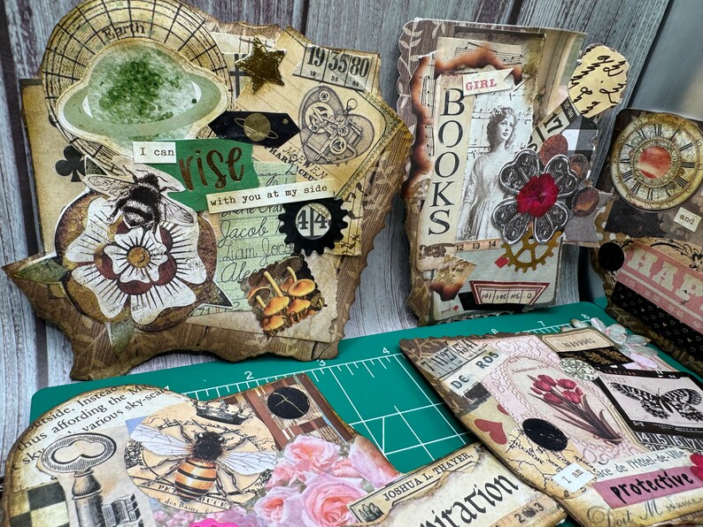 Inspiration & Good Vibes 2, Clusters for Junk Journals, Set of 9, Scrapbooking Ephemera ...