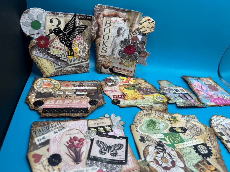 Inspiration & Good Vibes 2, Clusters for Junk Journals, Set of 9, Scrapbooking Ephemera ...