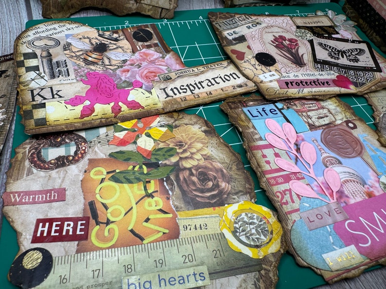 Inspiration & Good Vibes 2, Clusters for Junk Journals, Set of 9, Scrapbooking Ephemera ...