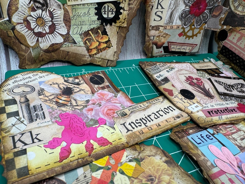 Inspiration & Good Vibes 2, Clusters for Junk Journals, Set of 9, Scrapbooking Ephemera ...