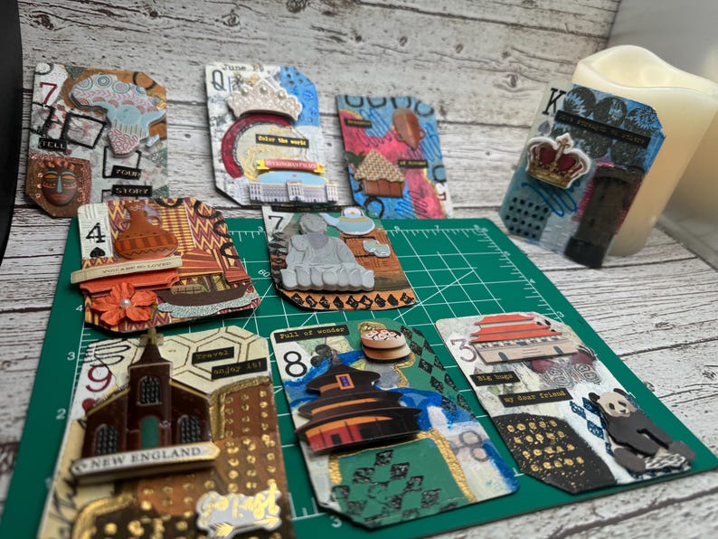 Altered Playing Cards, APC, Set of 9 Cards, Craft Ephemera, Art ...