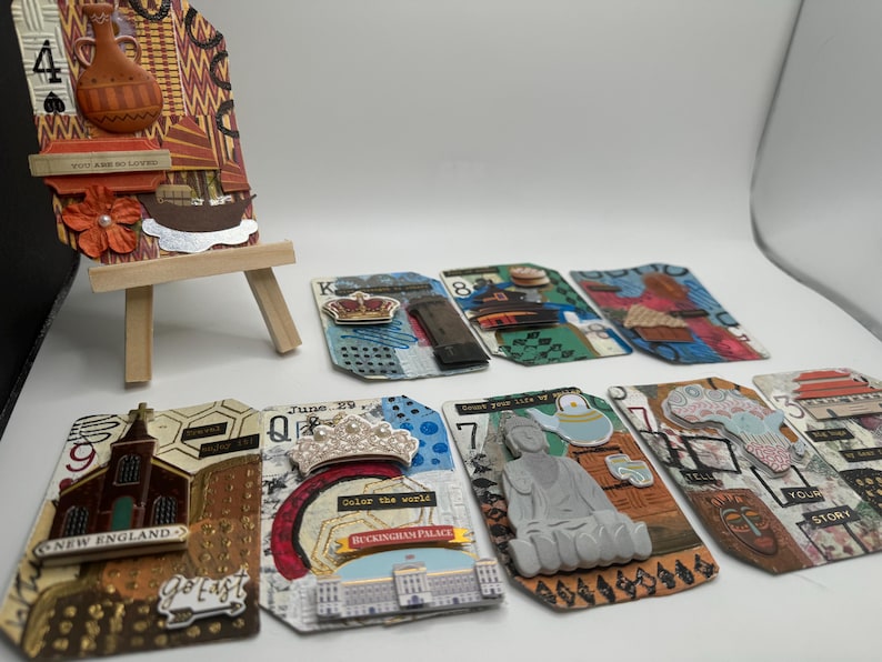 Altered Playing Cards, APC, Set of 9 Cards, Craft Ephemera, Art ...