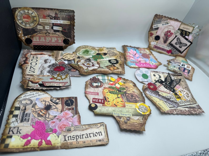 Inspiration & Good Vibes 2, Clusters for Junk Journals, Set of 9, Scrapbooking Ephemera ...