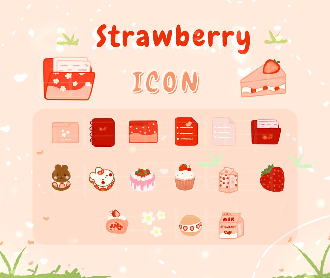 Strawberry Desktop Icon Set: Mac & Windows Icons | Decorate Digital ...