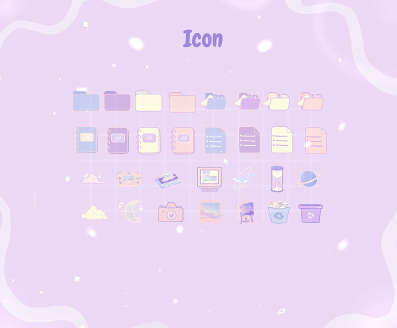 Sweet Sky Desktop Theme Organizer Set Desktop Wallpaper Set Desktop ...