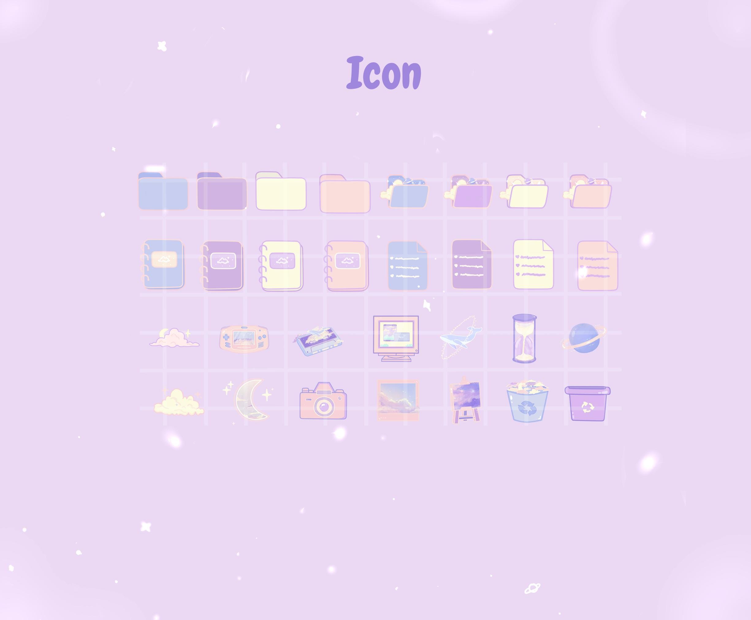Sweet Sky Desktop Theme Organizer Set | Desktop Wallpaper Set Desktop ...