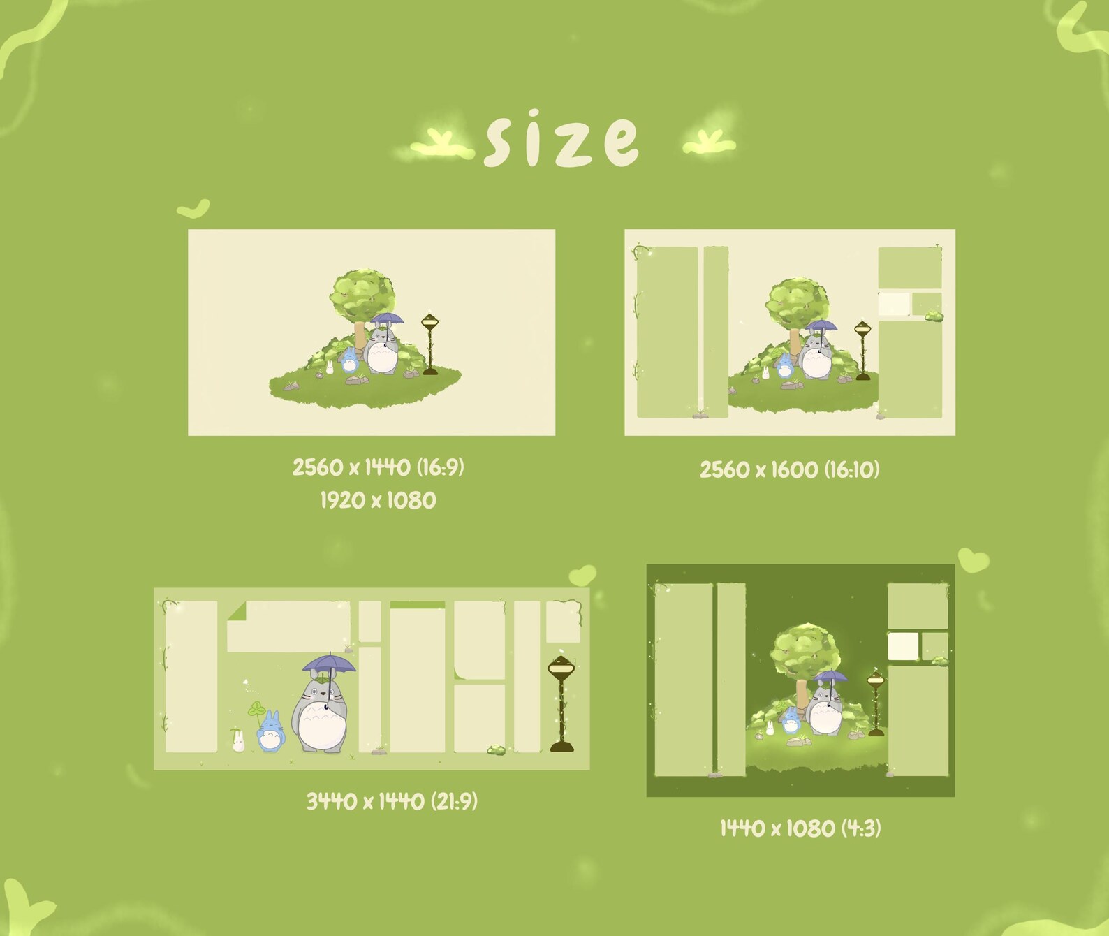 Totoro Desktop Theme Organizer Set Desktop Wallpaper Set Desktop ...