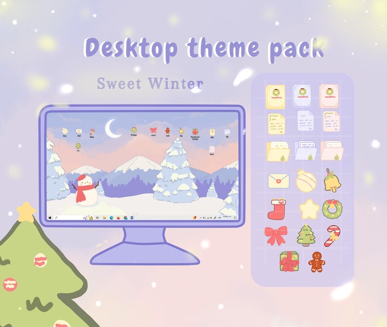 Sweet Winter Wallpaper | Desktop Theme Organizer Set | Desktop ...