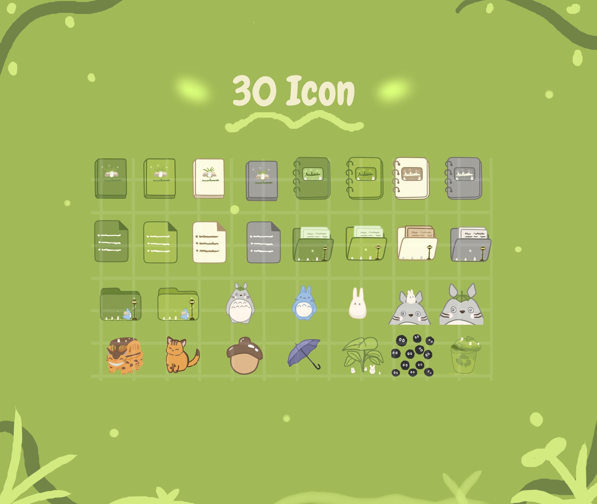 Totoro Desktop Theme Organizer Set Desktop Wallpaper Set Desktop ...