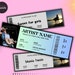 PERSONALIZED Concert Ticket Gift Souvenir Print at Home Email Delivery ...