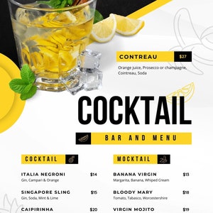 Canva Menu Template Restaurant Menu for Social Media Editable Printable ...