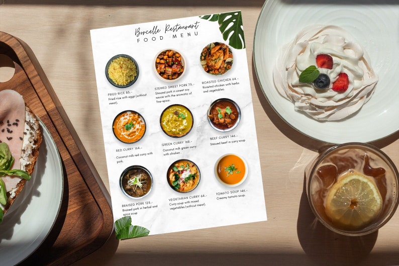 Canva Menu Template Restaurant Menu for Social Media Editable Printable ...