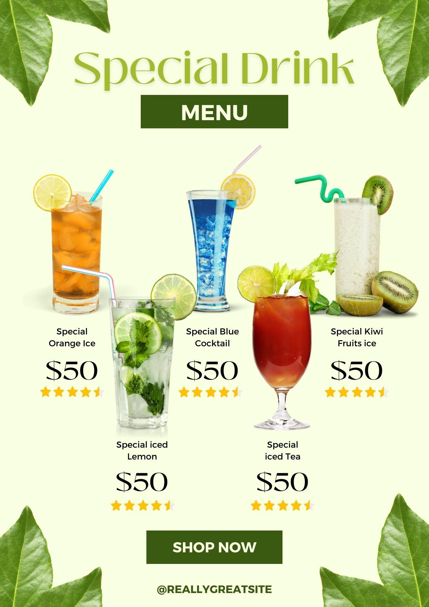 Canva Menu Template Restaurant Menu for Social Media Editable Printable ...