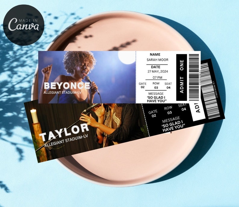 PERSONALIZED Concert Ticket Gift Souvenir Print at Home Email Delivery ...