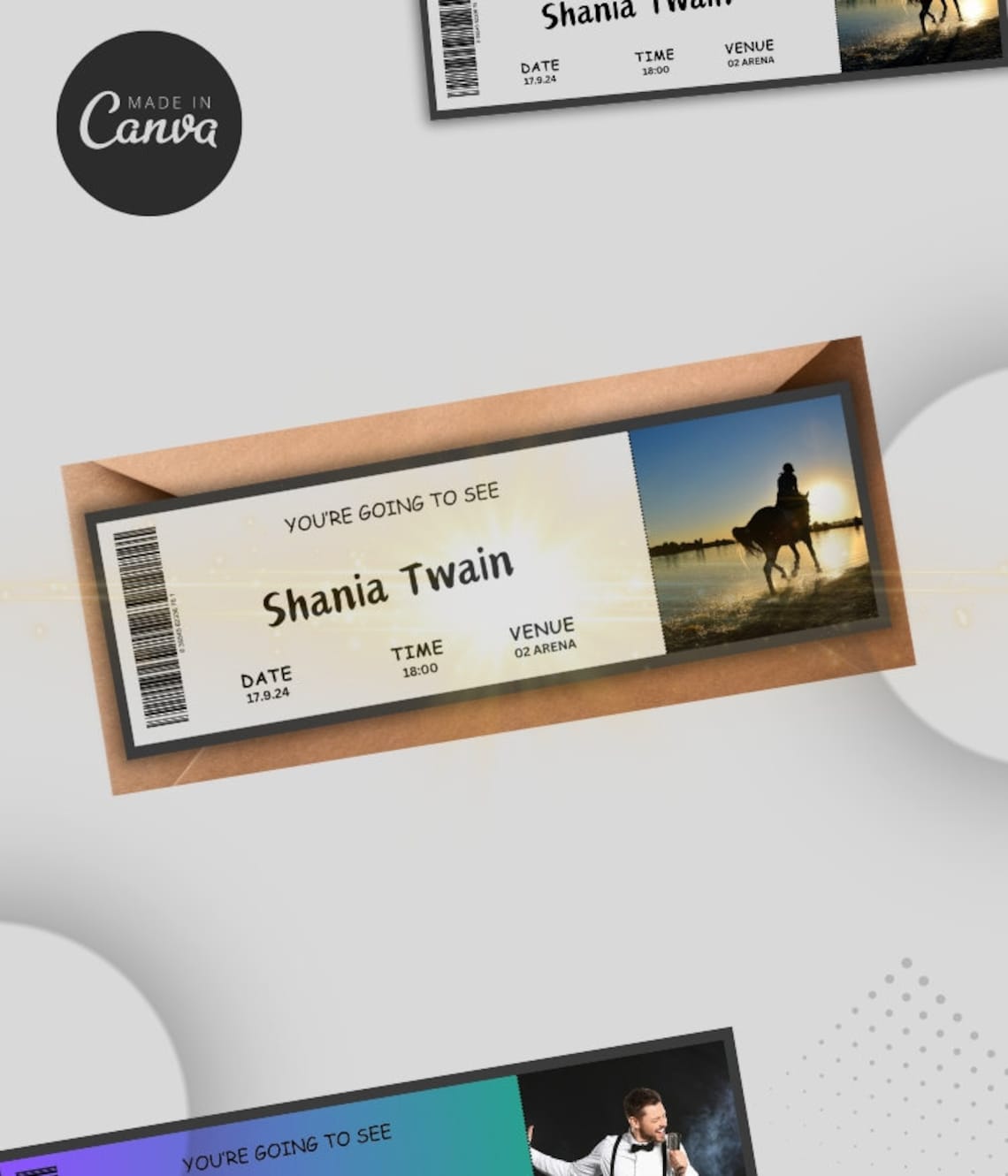 PERSONALIZED Concert Ticket Gift Souvenir Print at Home Email Delivery ...