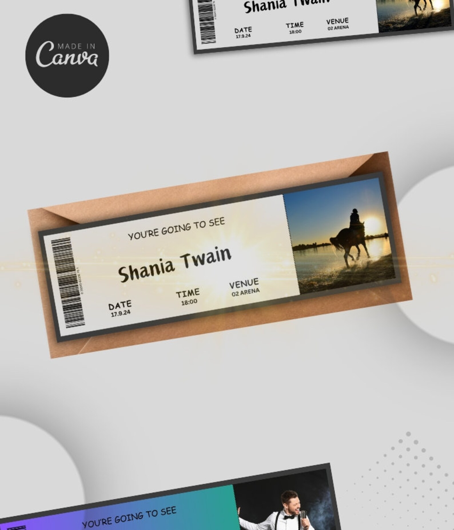 PERSONALIZED Concert Ticket Gift Souvenir Print at Home Email Delivery ...