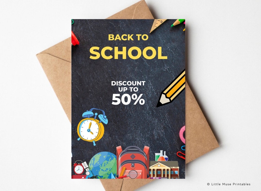 Back to School Bash Invitation EDITABLE TEMPLATE, School Theme Invite ...