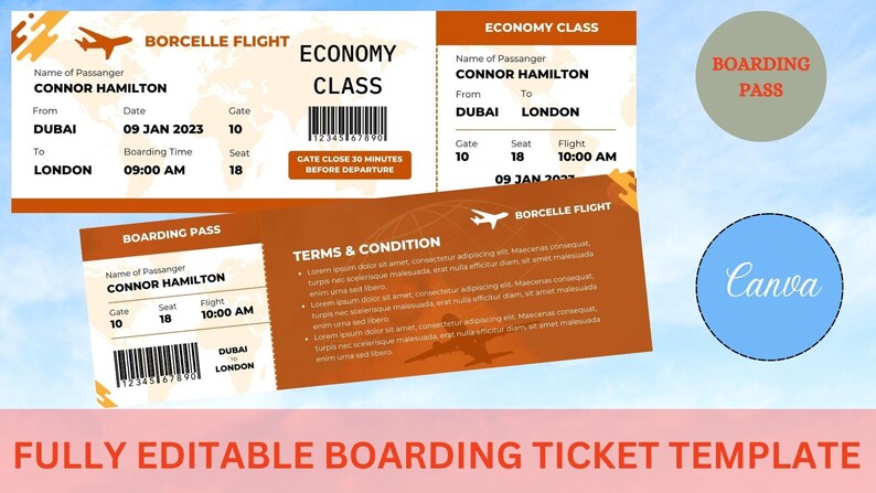 Printable Boarding Pass Template, Fake Ticket Template, Travel Birthday Gift, Birthday Trip ...