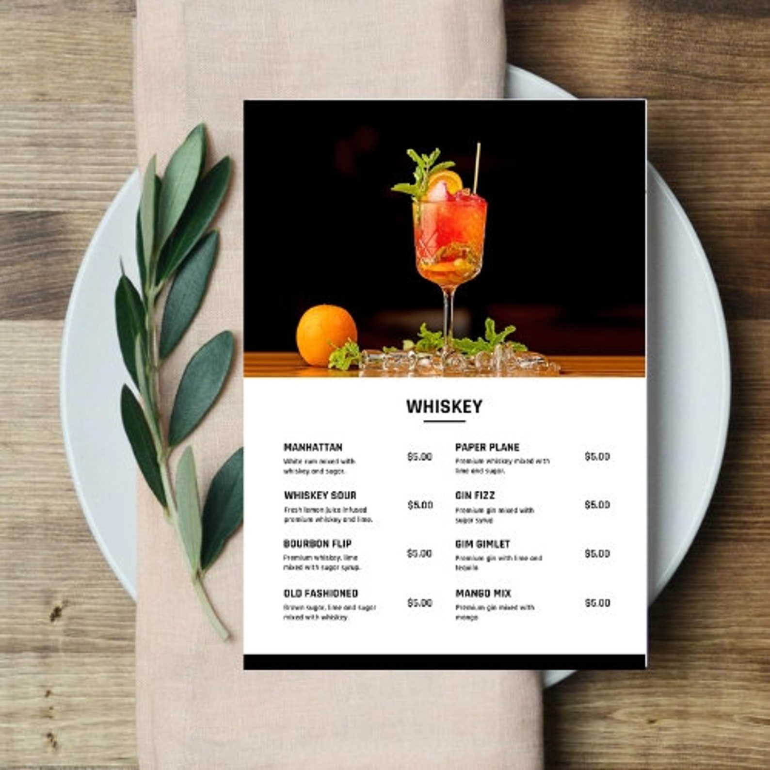 Canva Menu Template Restaurant Menu for Social Media Editable Printable ...