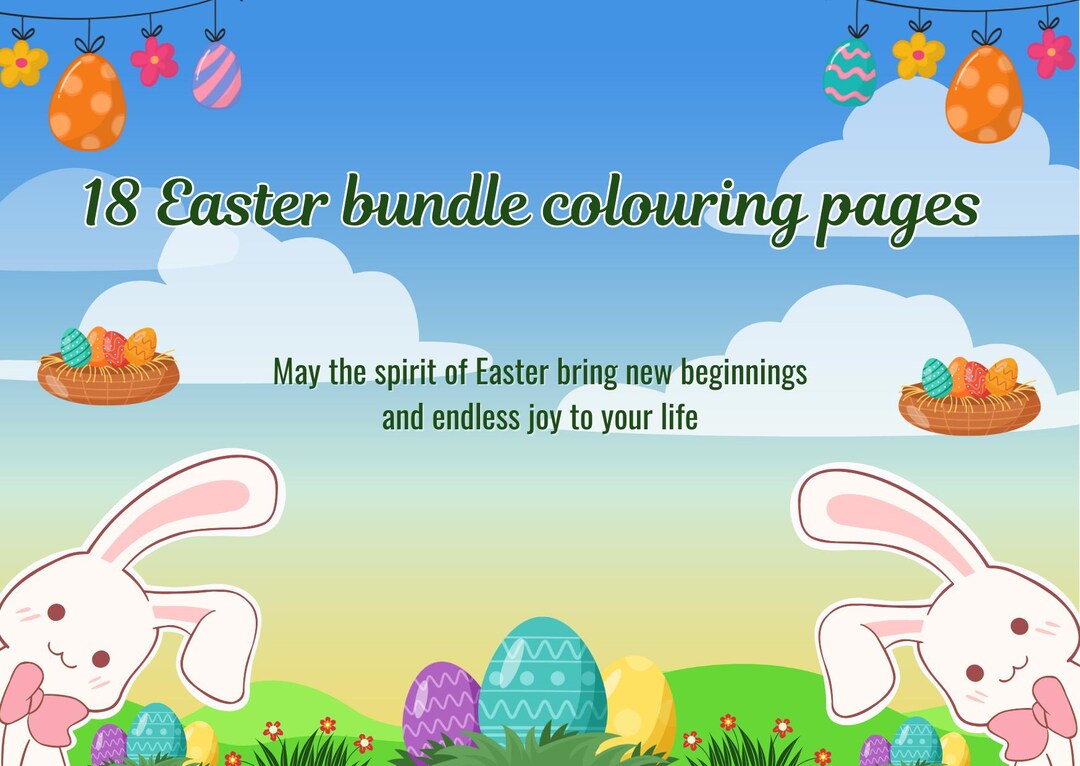 Digital Easter Coloring Book for Kids Easter Activity Bundle Fun ...