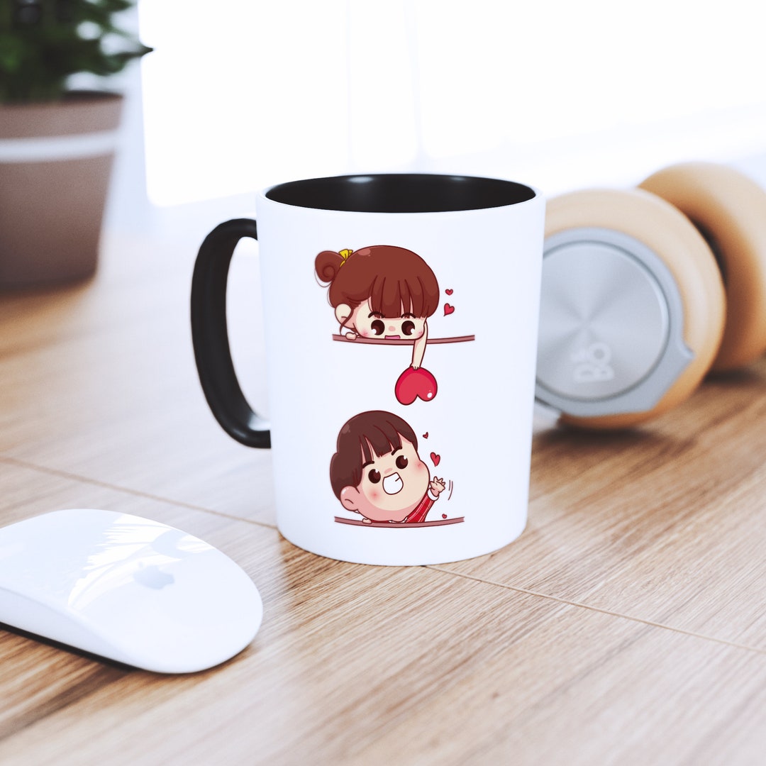 Cute Lover Printable Tumbler Mug Design for Couple Souvenir Anniversary ...