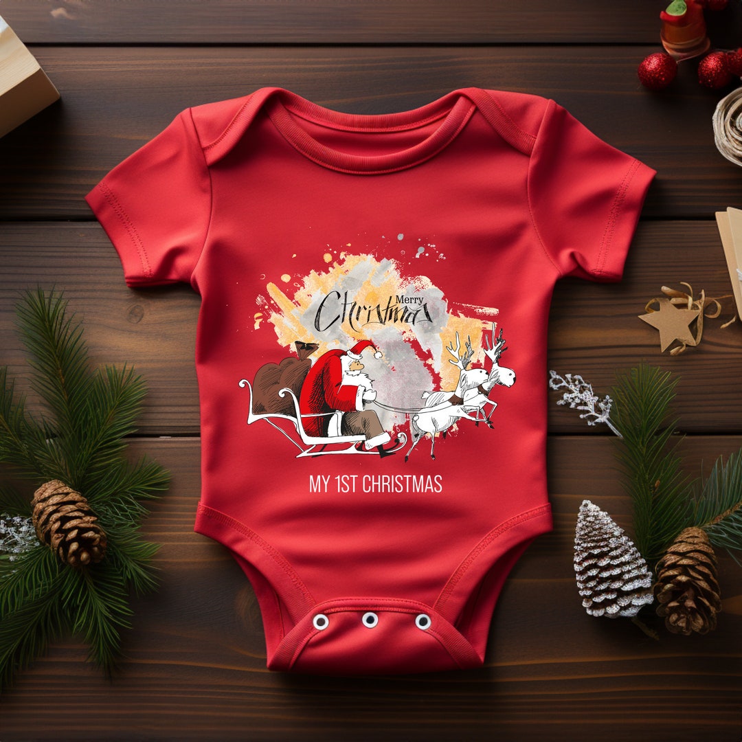 My First Christmas Baby Clothes Prints, Digital Design for Baby ...