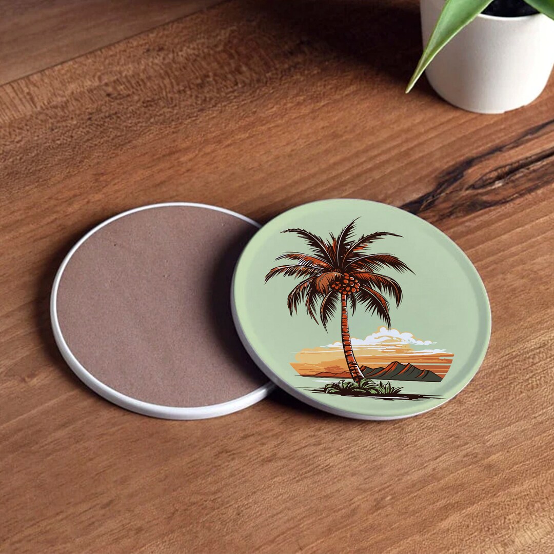 Printable Custom and Minimal Tropical Image Coaster, Tropical View ...