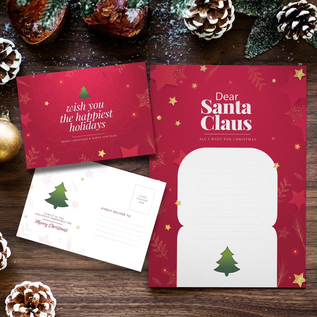 Digital Christmas Card Secret Santa Christmas Tree Printable - Etsy