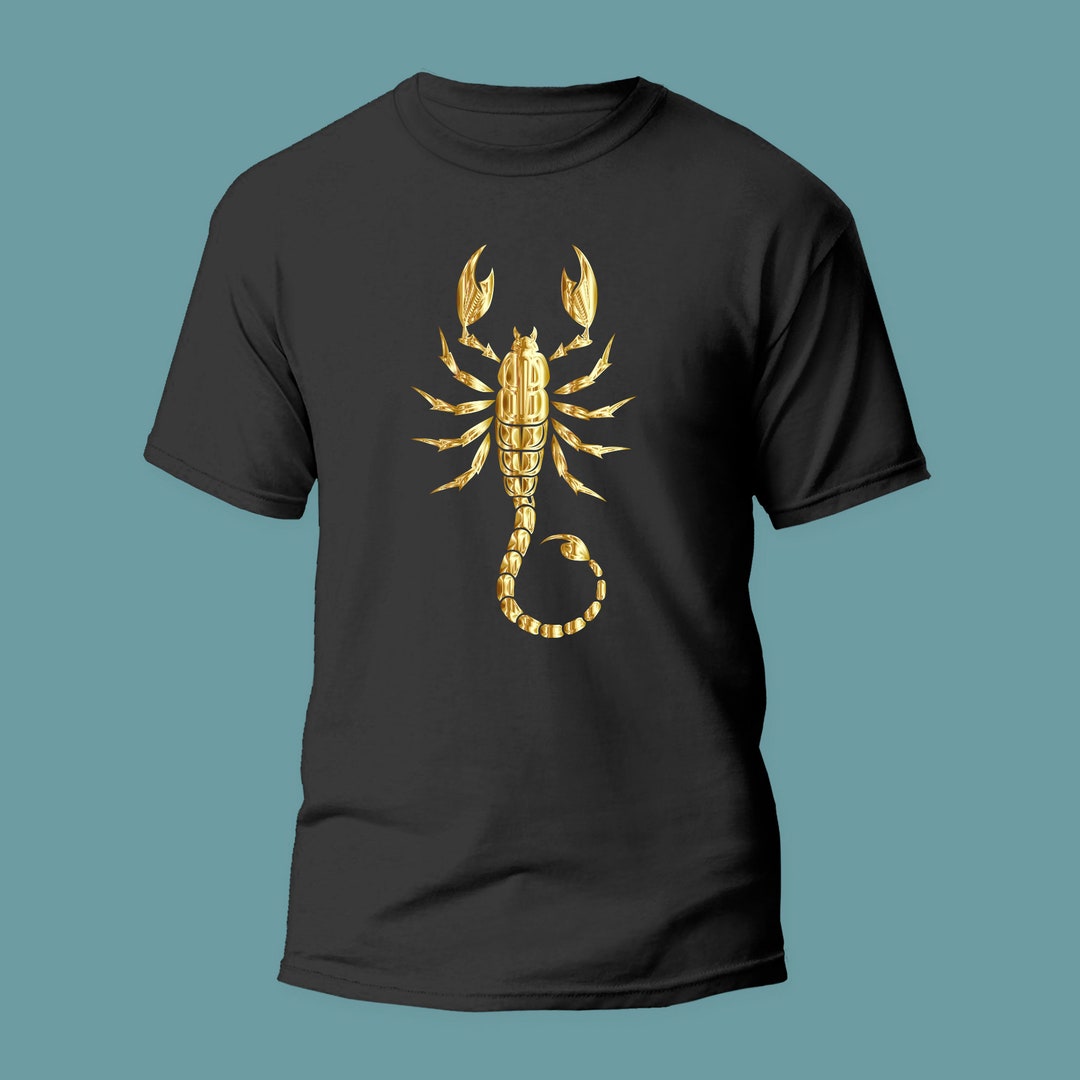Scorpion Printable Shirt Digital Design, Gold Scorpion Prints, Clothes ...