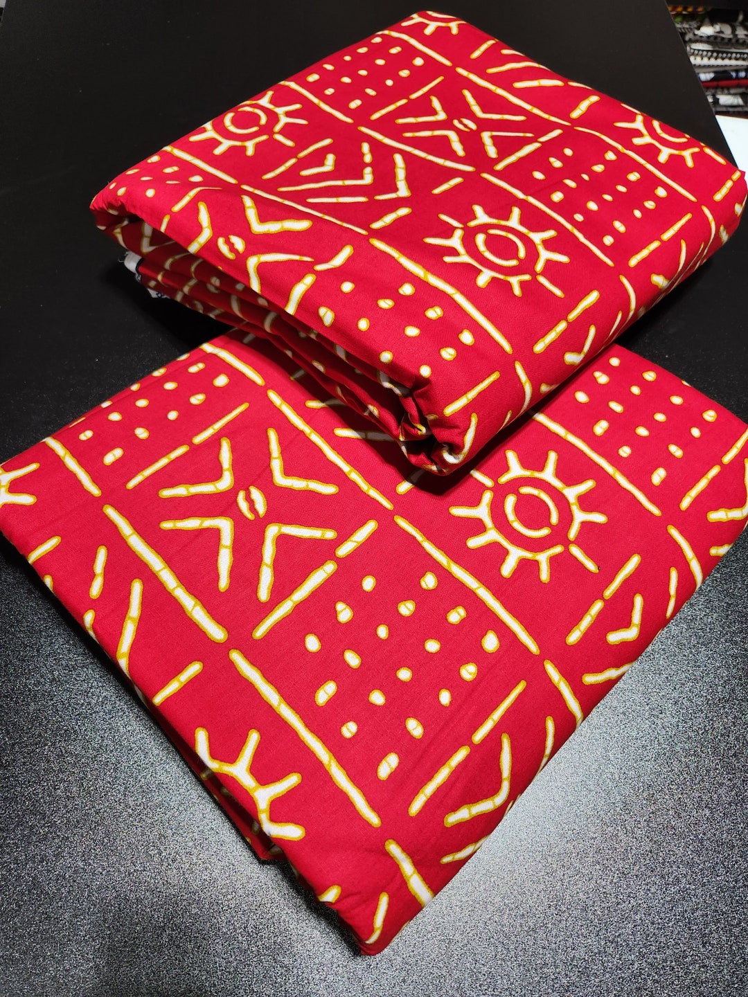 Red Tribal African Ankara Fabric, African Fabric by the Yard - Etsy