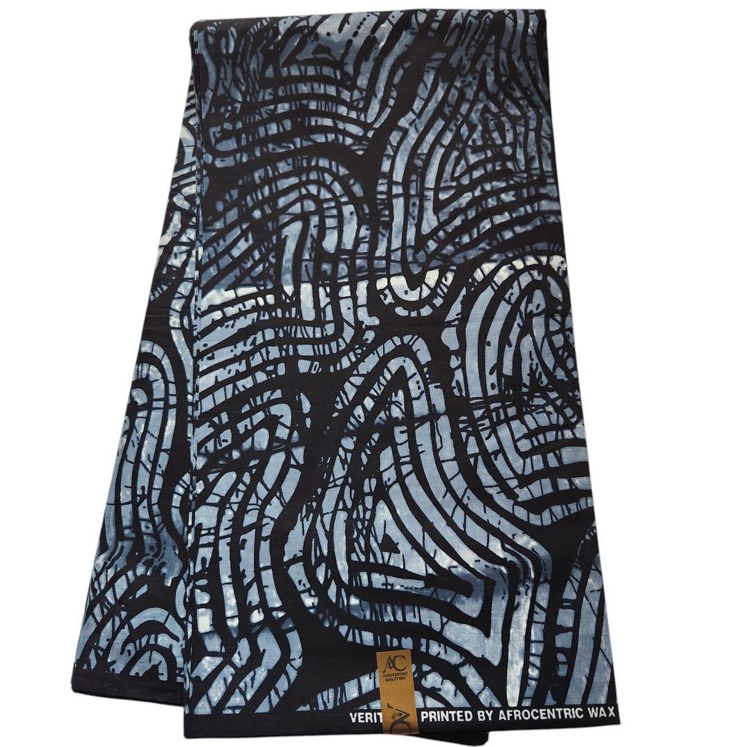 Gray and Black African Ankara Fabric, African Fabric by the Yard ...