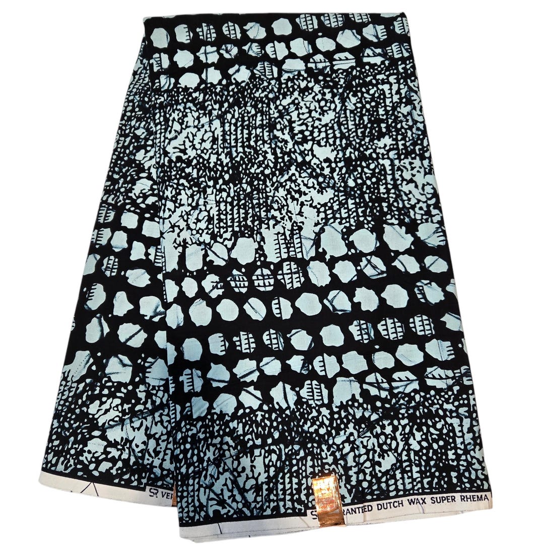 Blue and Black African Print Fabric, Ankara Fabric, African Fabric by ...