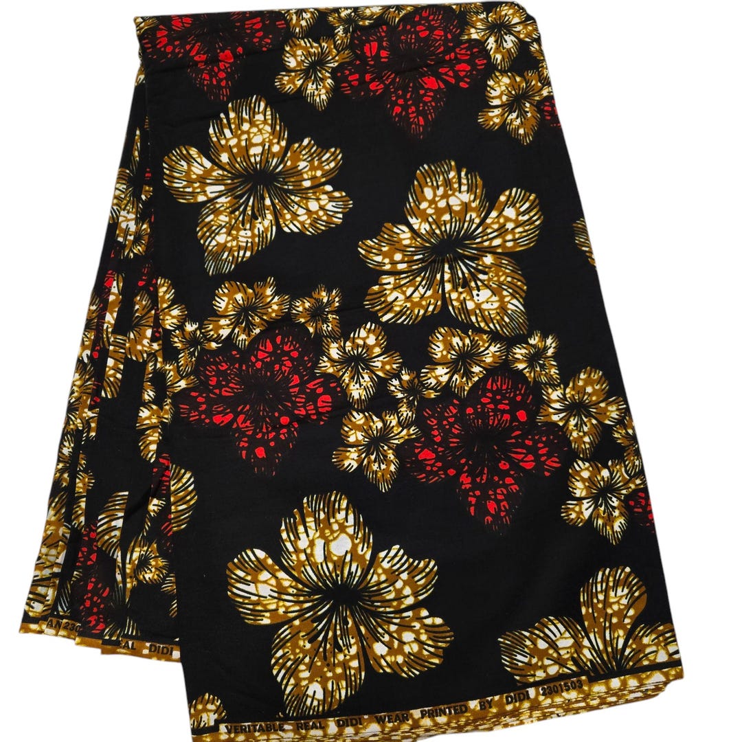 Black and Red African Ankara Fabric, African Fabric by the Yard ...