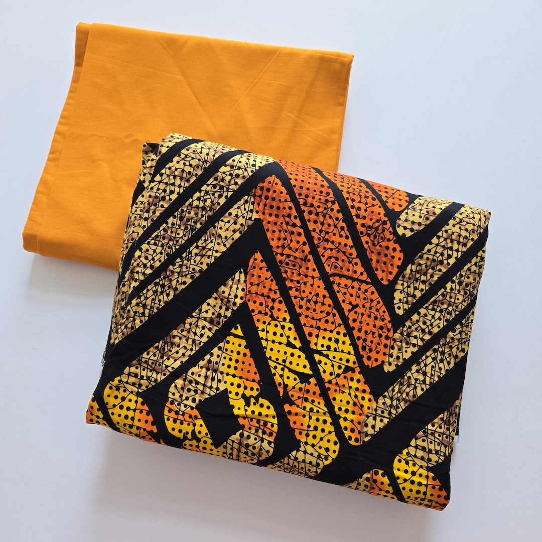 Yellow and Orange Ankara Fabric, African Fabric by the Yard, African ...