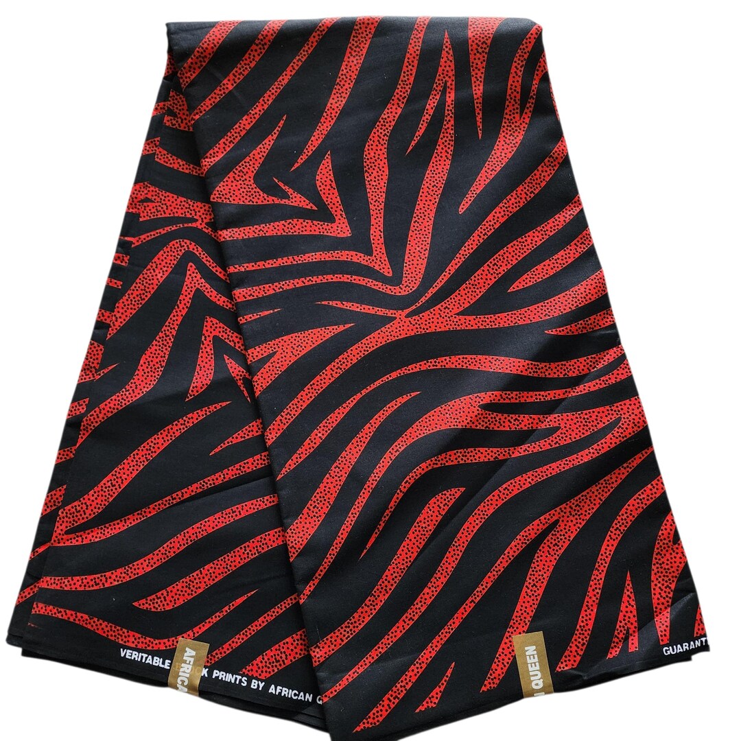 Red and Black Ankara Fabric, African Fabric by the Yard, African Print ...