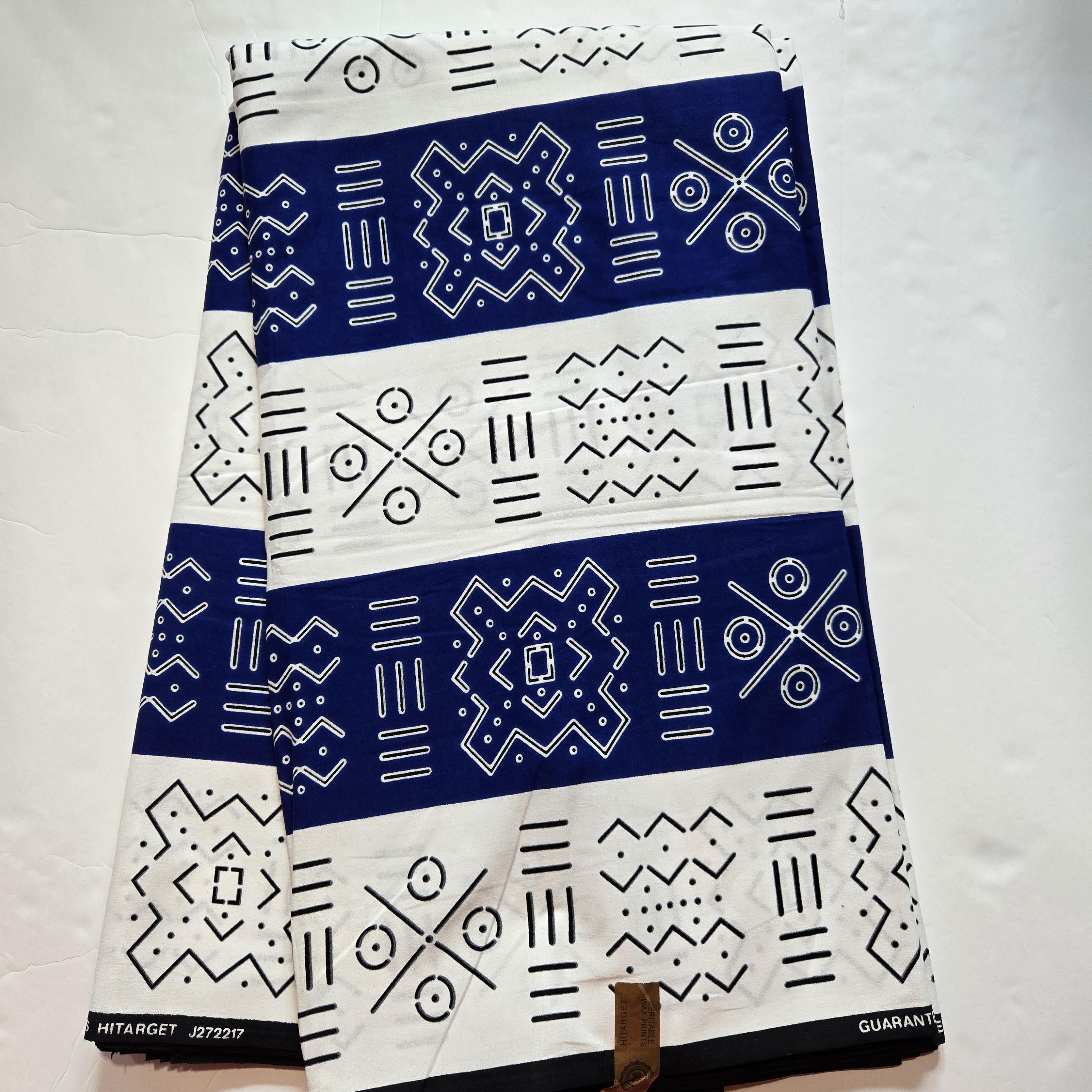 Blue and White African Ankara Fabric, African Fabric by the Yard ...