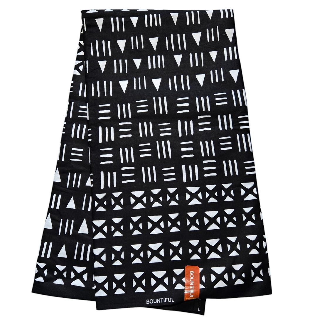 Black and White African Print Fabric, Ankara Fabric, 100% Cotton Fabric ...