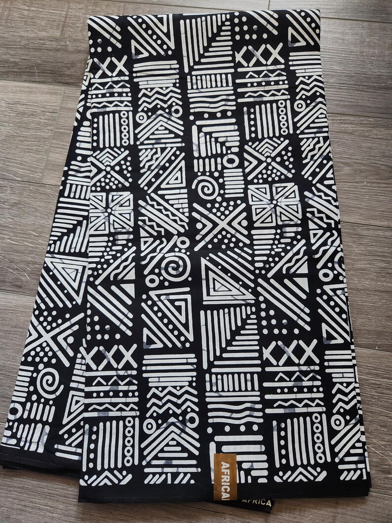 Black and White Tribal African Ankara Fabric, African Fabric by the ...