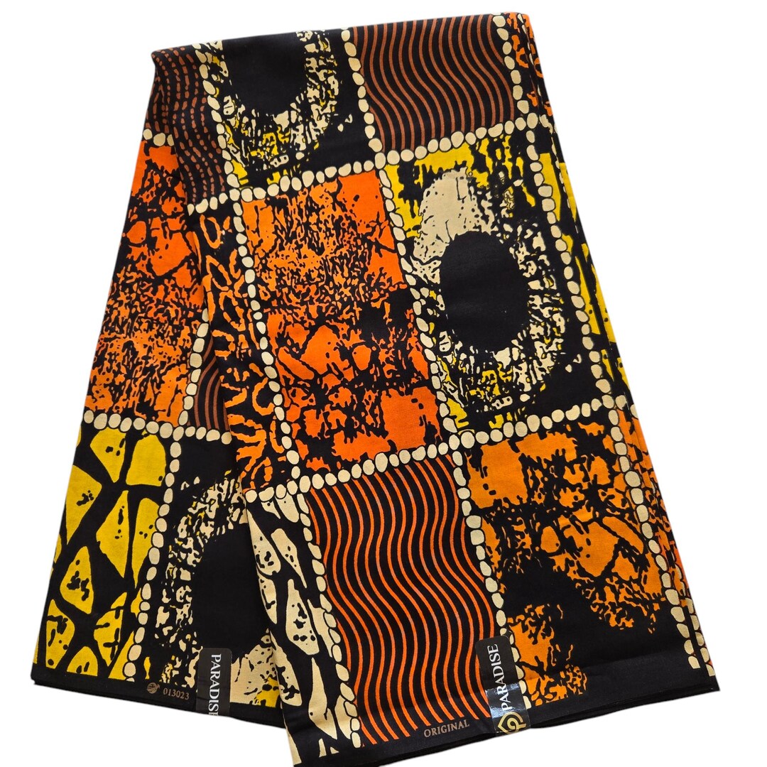 Yellow Patchwork Fabric African Ankara Print Fabric, African Fabric by ...