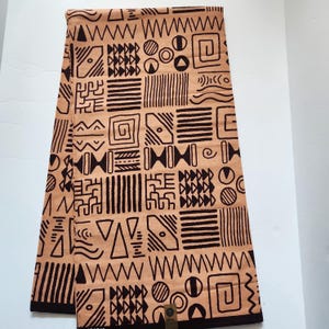 Peachy Brown and Maroon Tribal African Ankara Fabric, African Fabric by ...