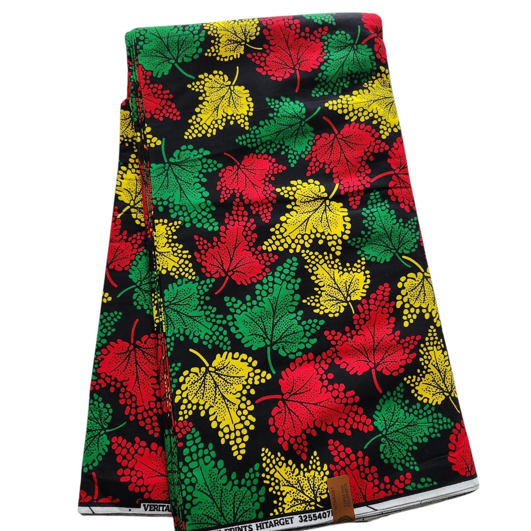 Black, Yellow, Green and Red African Ankara Fabric, African Fabric by ...