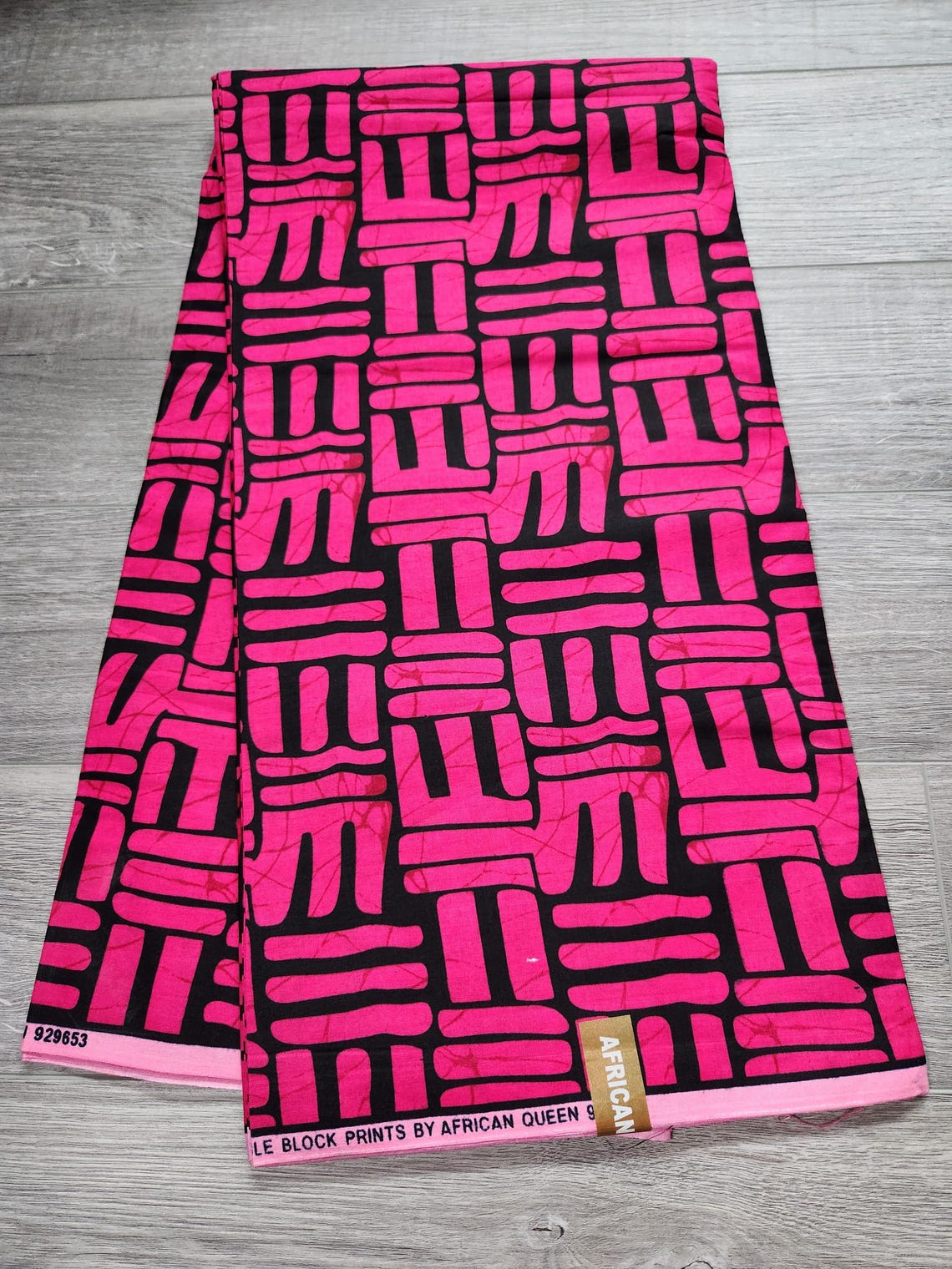 Pink and Black African Ankara Fabric, African Fabric by the Yard ...