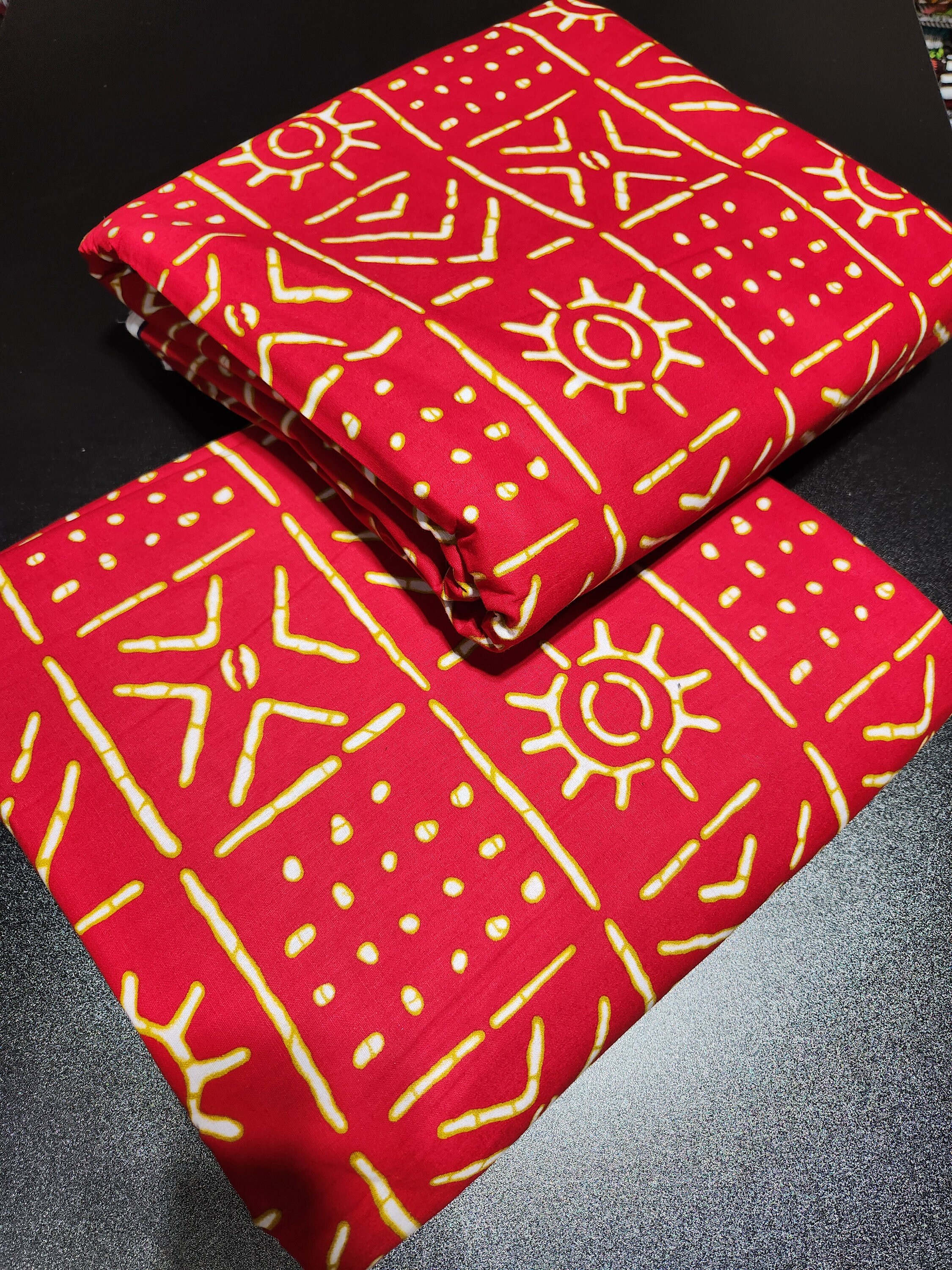 Red Tribal African Ankara Fabric, African Fabric by the Yard - Etsy