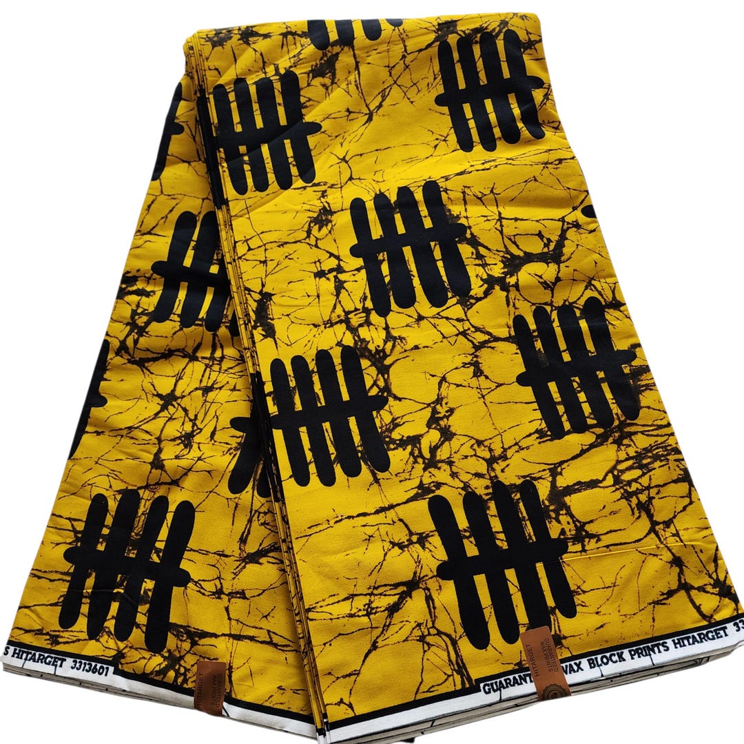 Gold and Black African Ankara Fabric, African Fabric by the Yard ...