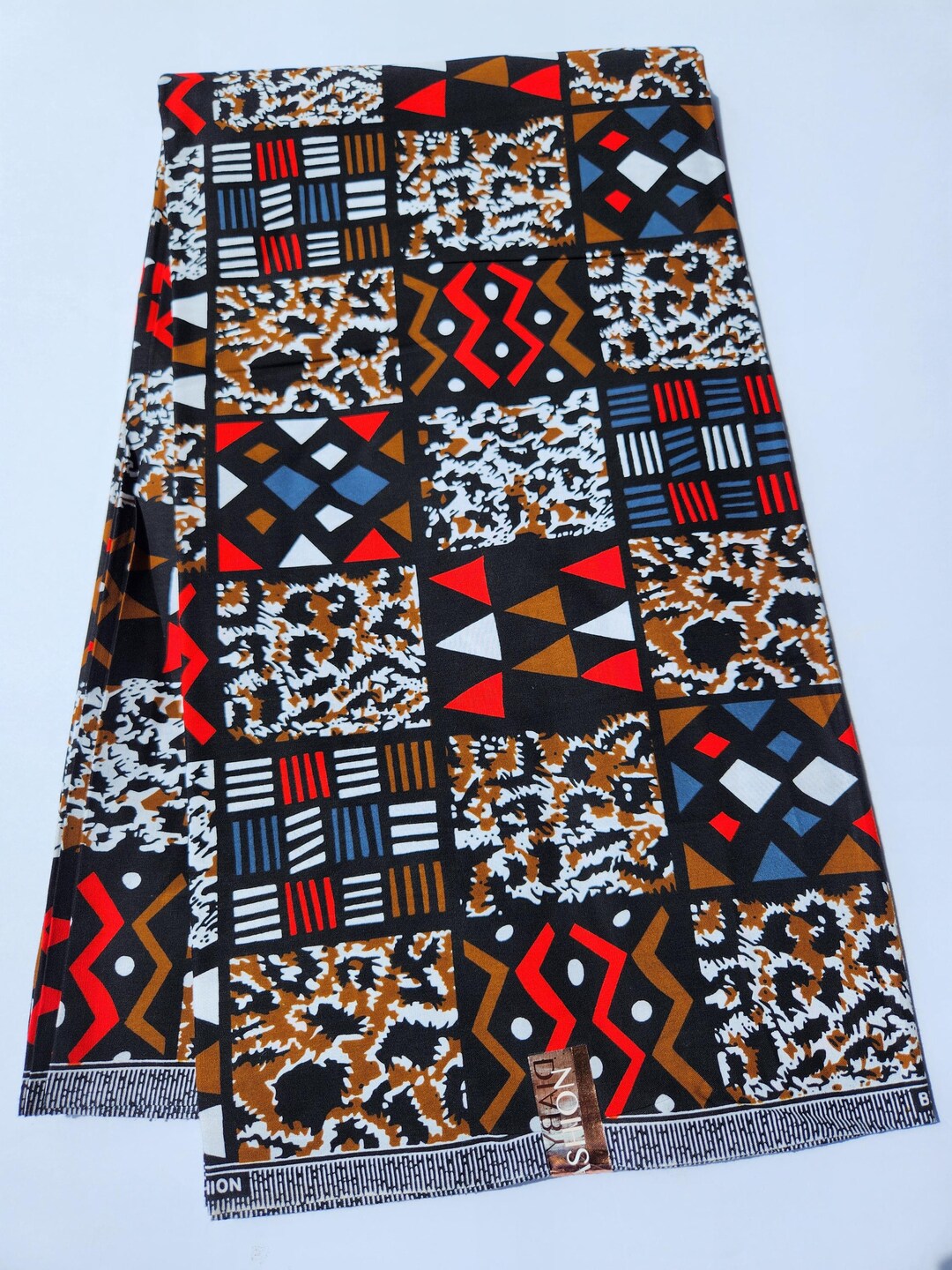 Black and Brown Tribal African Ankara Print Fabric, African Fabric by ...