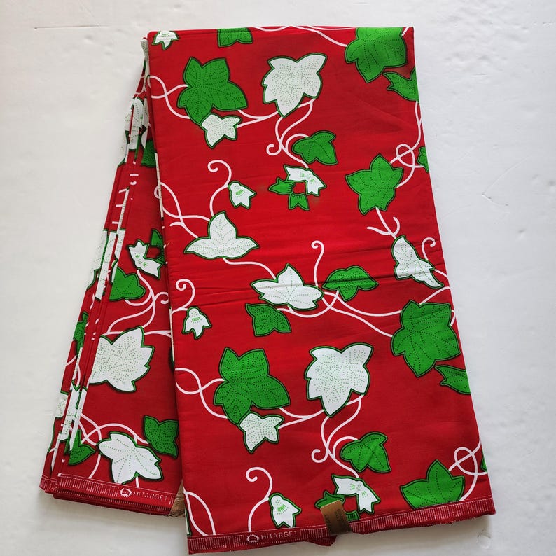 Red and Green African Ankara Fabric, African Fabric by the Yard ...